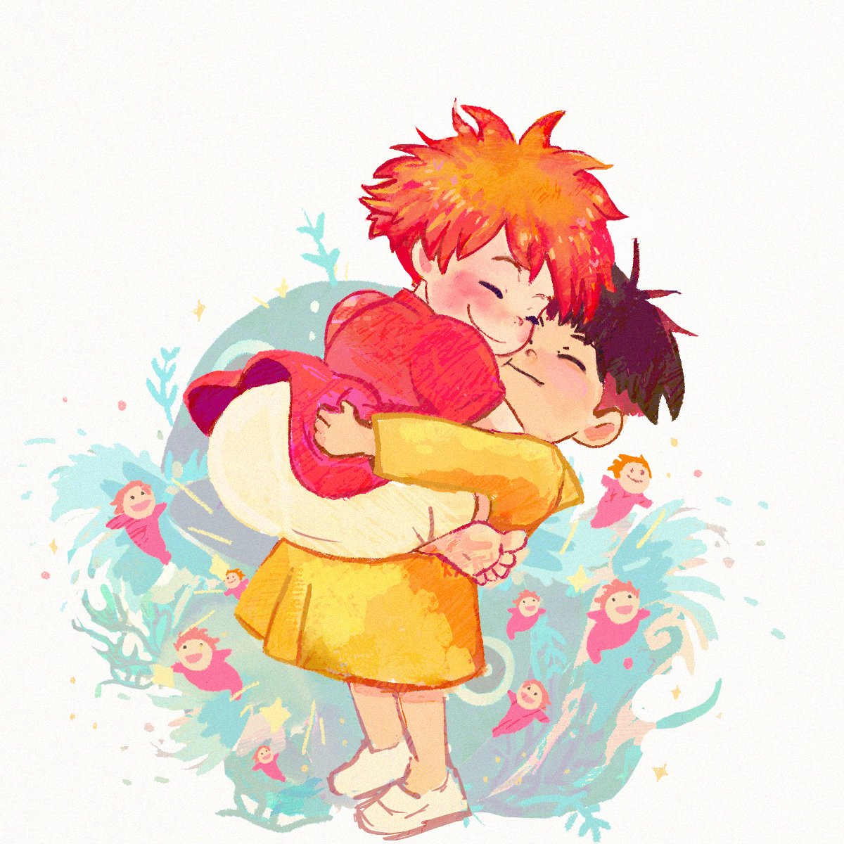 Ponyo And Sosuke Hug