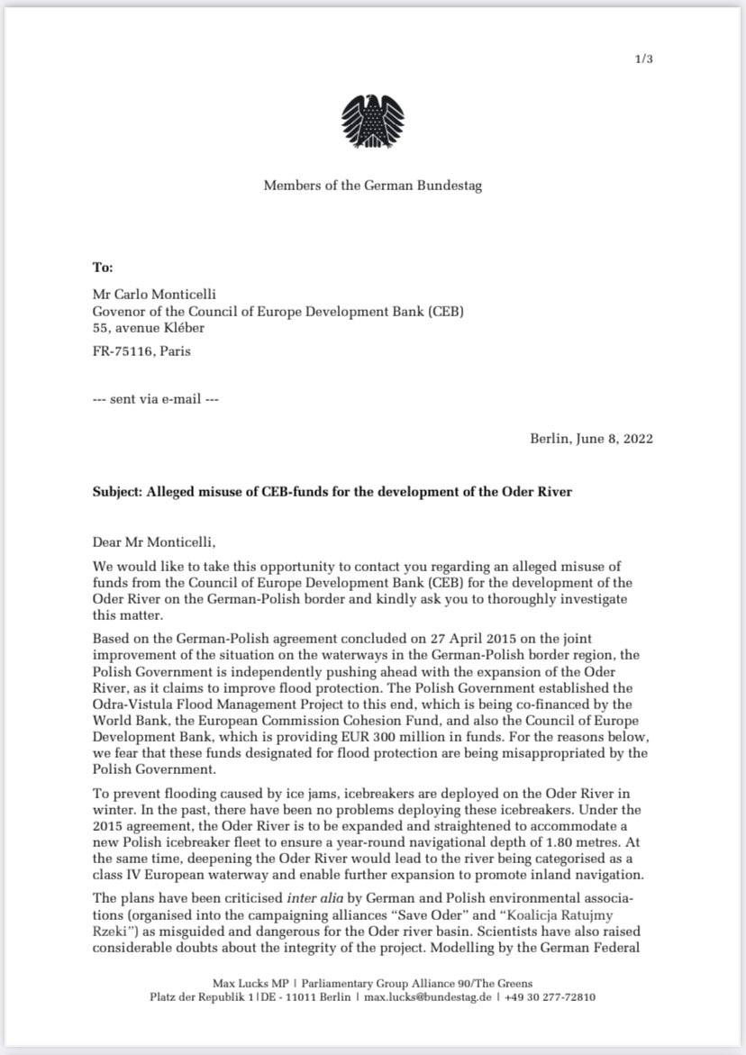 Michael Kellner on Twitter: "1/2 Die Finanzierung des #OderAusbau|s durch EU-Gelder muss geprüft ...
