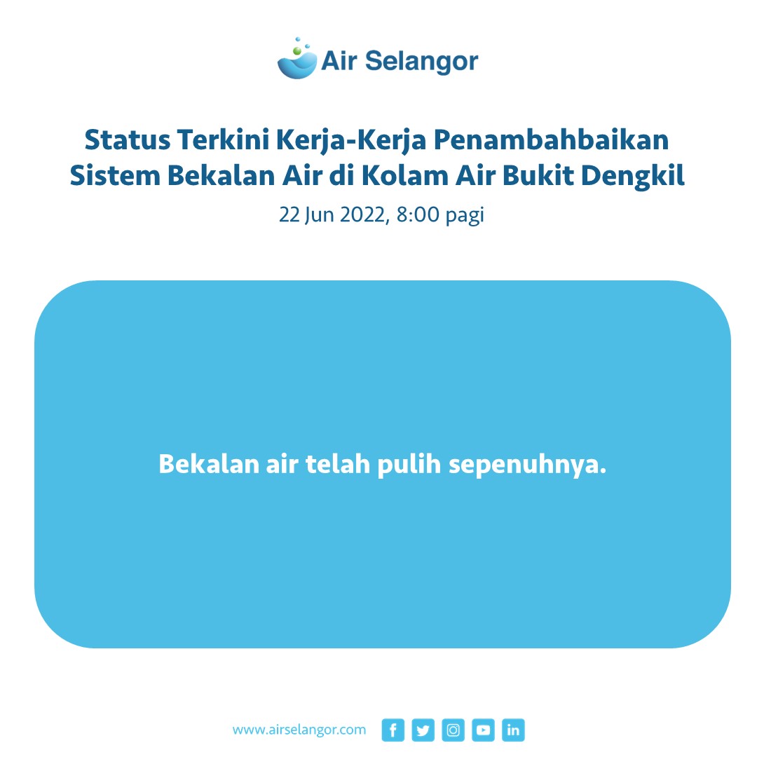 Air Selangor on Twitter: "Air Selangor ingin memaklumkan bahawa bekalan air di 47 kawasan yg ...