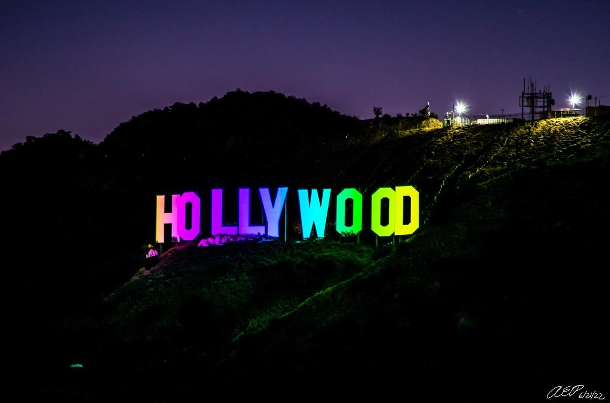 Hollywood Sign Night Lights