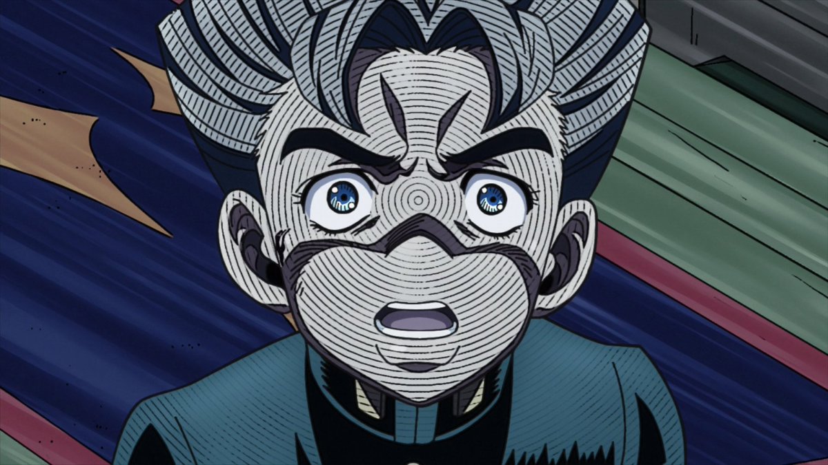 「Koichi screen tone effects from the manga in Ep. 23 」JoJo's Bizarre ...