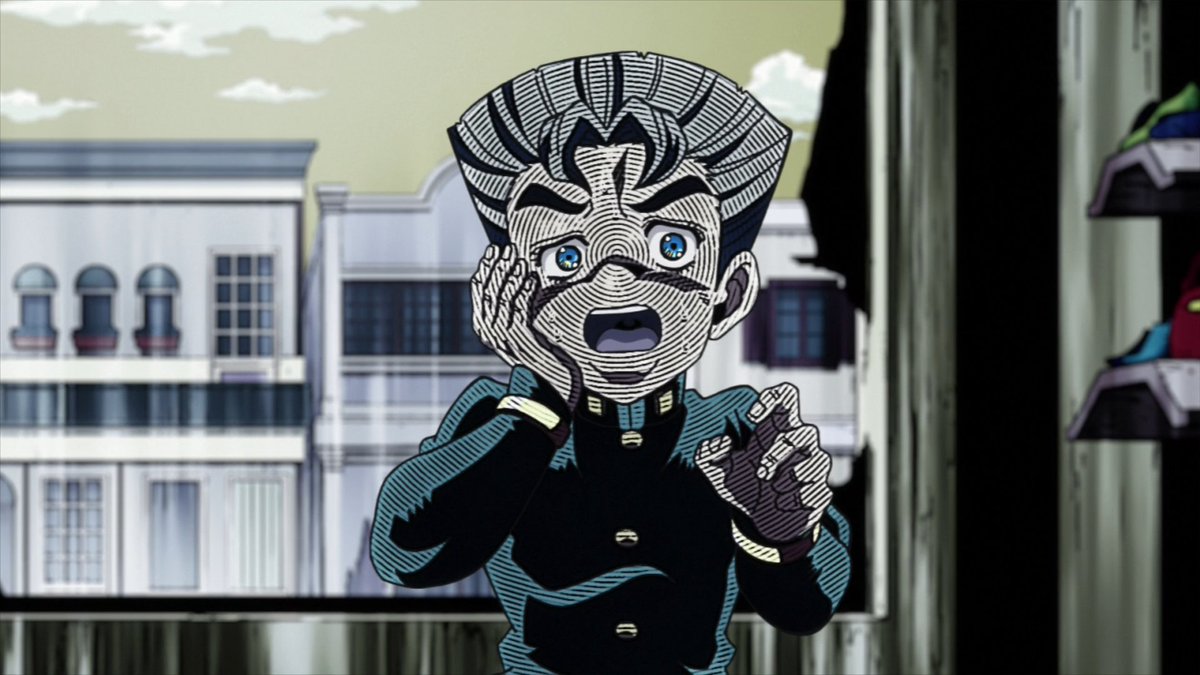 「Koichi screen tone effects from the manga in Ep. 23 」JoJo's Bizarre ...