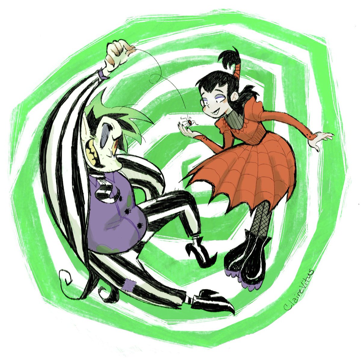 「Hey Lydia watch this!! #Beetlejuice #bee」|Claire Vitusのイラスト