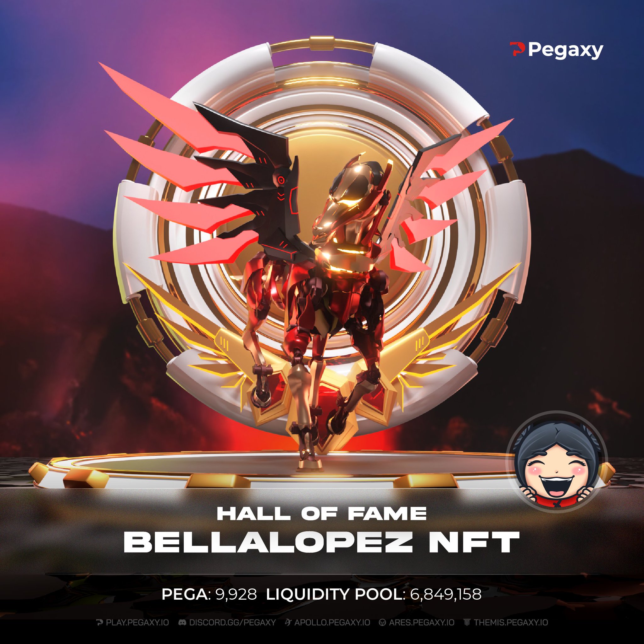 Pegaxy on Twitter: "All eyes on BellaLopez NFT! 👀 Entering the Hall of Fame with 9,928 Pega ...