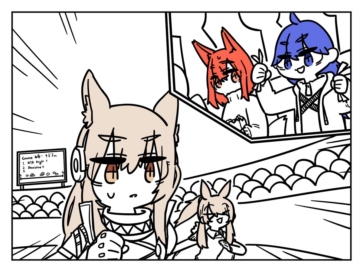 Flametail watching Kuranta race : r/arknights