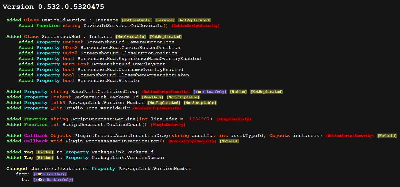 Max ¯\_(ツ)_/¯ on Twitter: "This week's API changes for Roblox v532 #Roblox #RobloxDev https://t ...