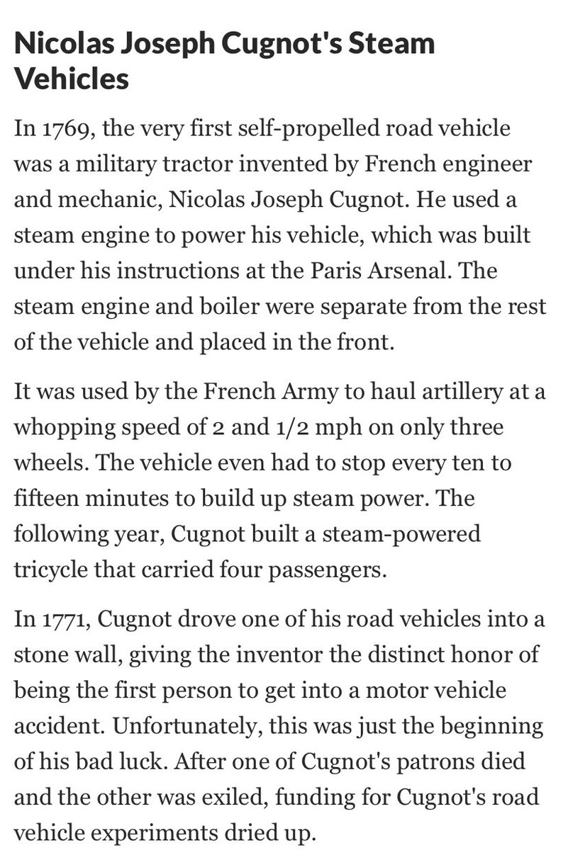 History of the electric, steam, and aether cars. Look at this timeline ...