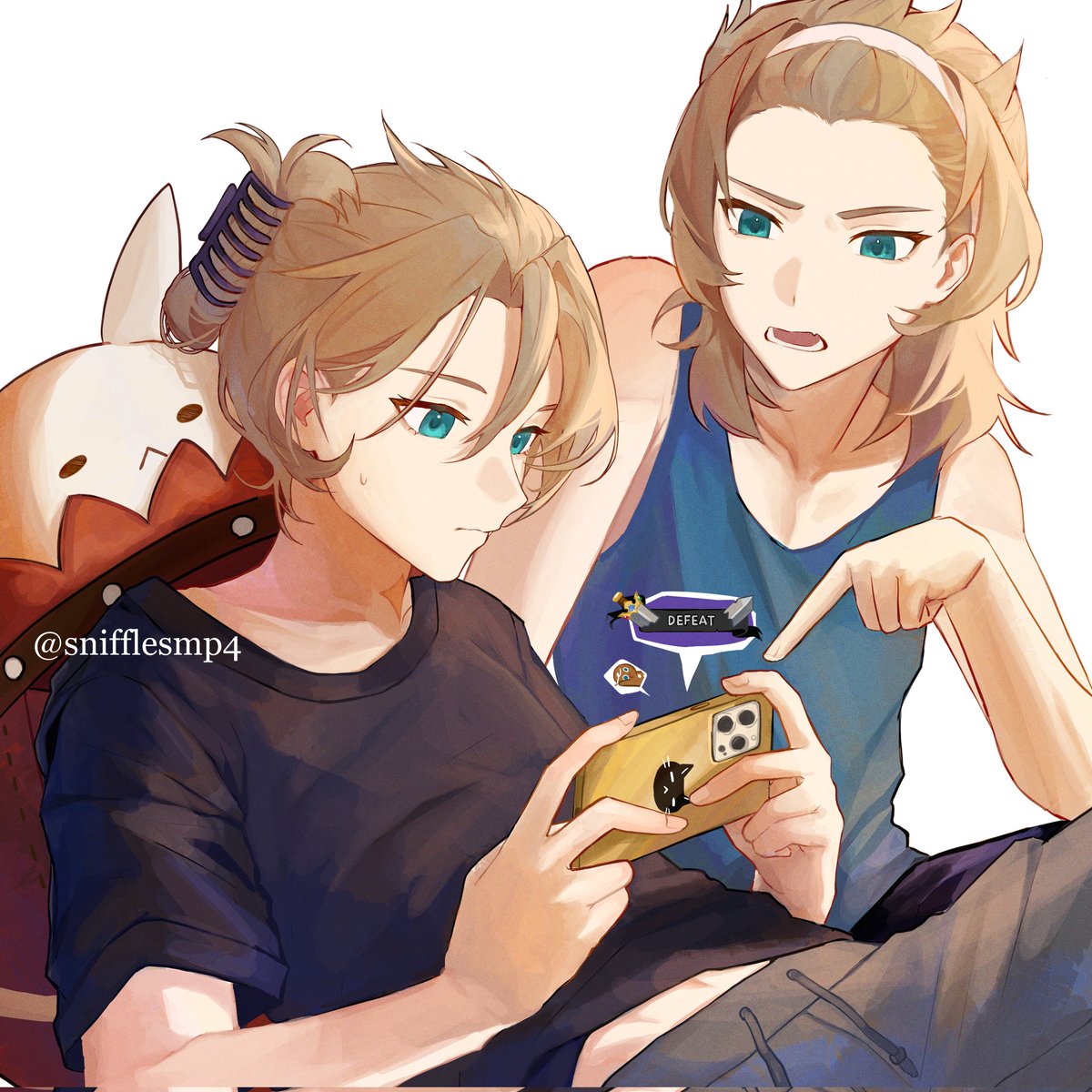 「they both dont kno what theyre doing 」|sniffy 🐮のイラスト