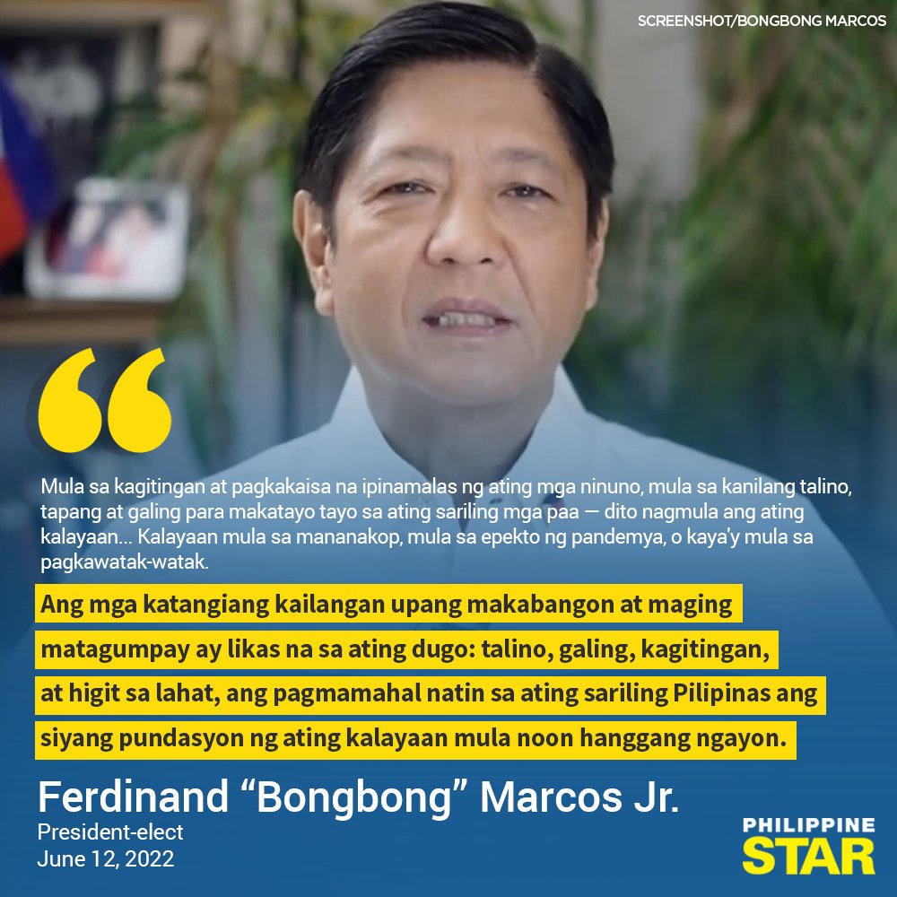 The Philippine Star on Twitter: "'NAPAKASARAP MAGING MALAYA, NAPAKASARAP MAGING PILIPINO ...