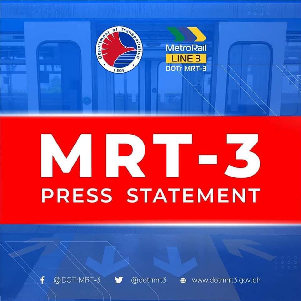DOTr MRT-3 on Twitter: "MRT-3 PRESS STATEMENT At around 6:37 pm, two unidentified persons ...
