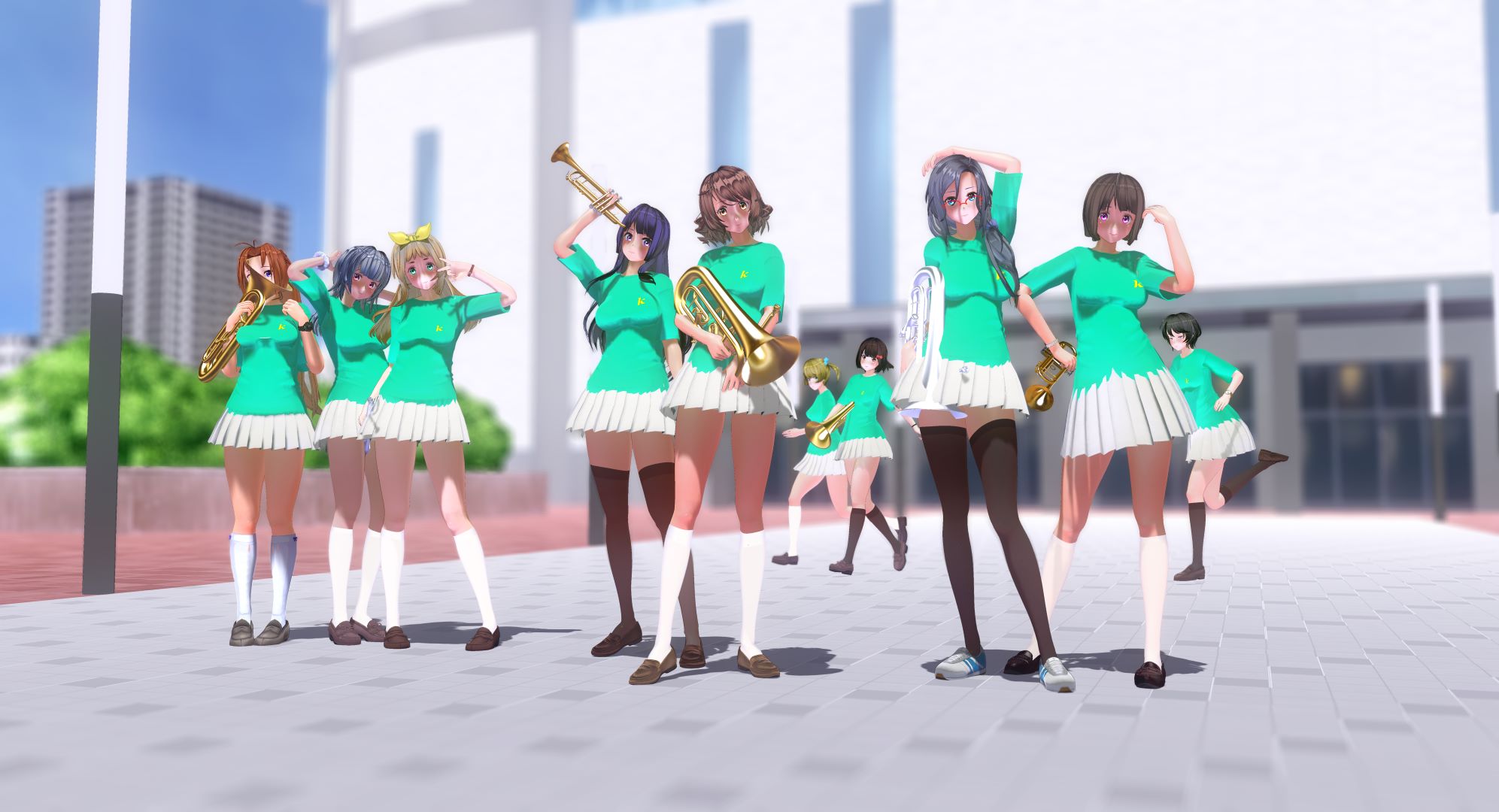 趣味のお部屋 on Twitter: "#COM3D2 #カスタムオーダーメイド3D2 #mod #ユーフォ 『おまけ(緑のkワンポイント)』は こういうイメージで作ったんだけど 合うボトムス ...