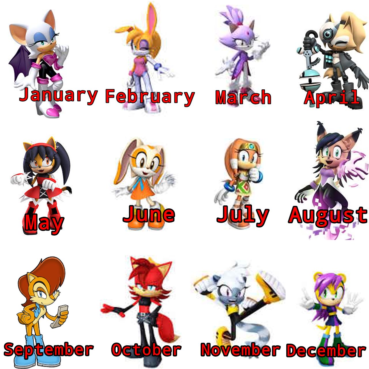 All Sonic Characters Pictures And Names
