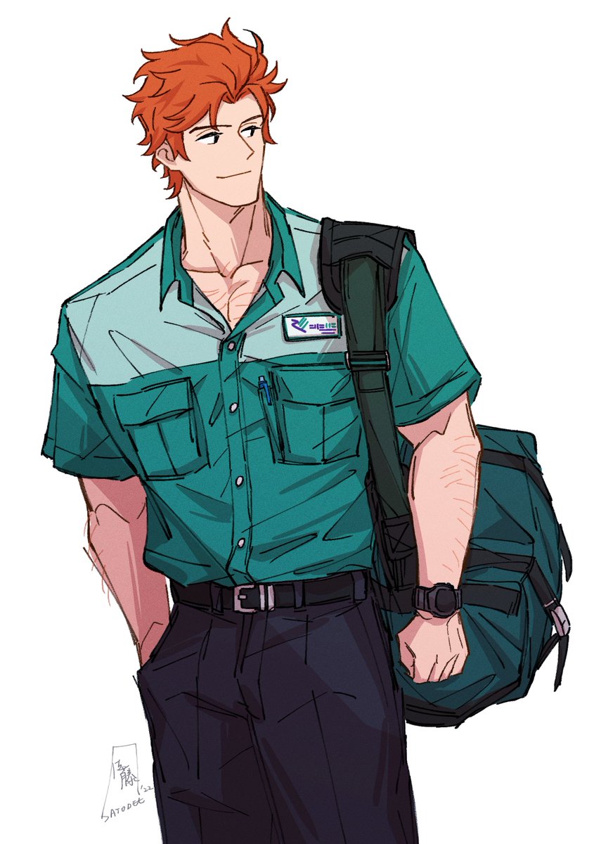 「the local postman, Sylvain Gautier at yo」|佐藤のイラスト