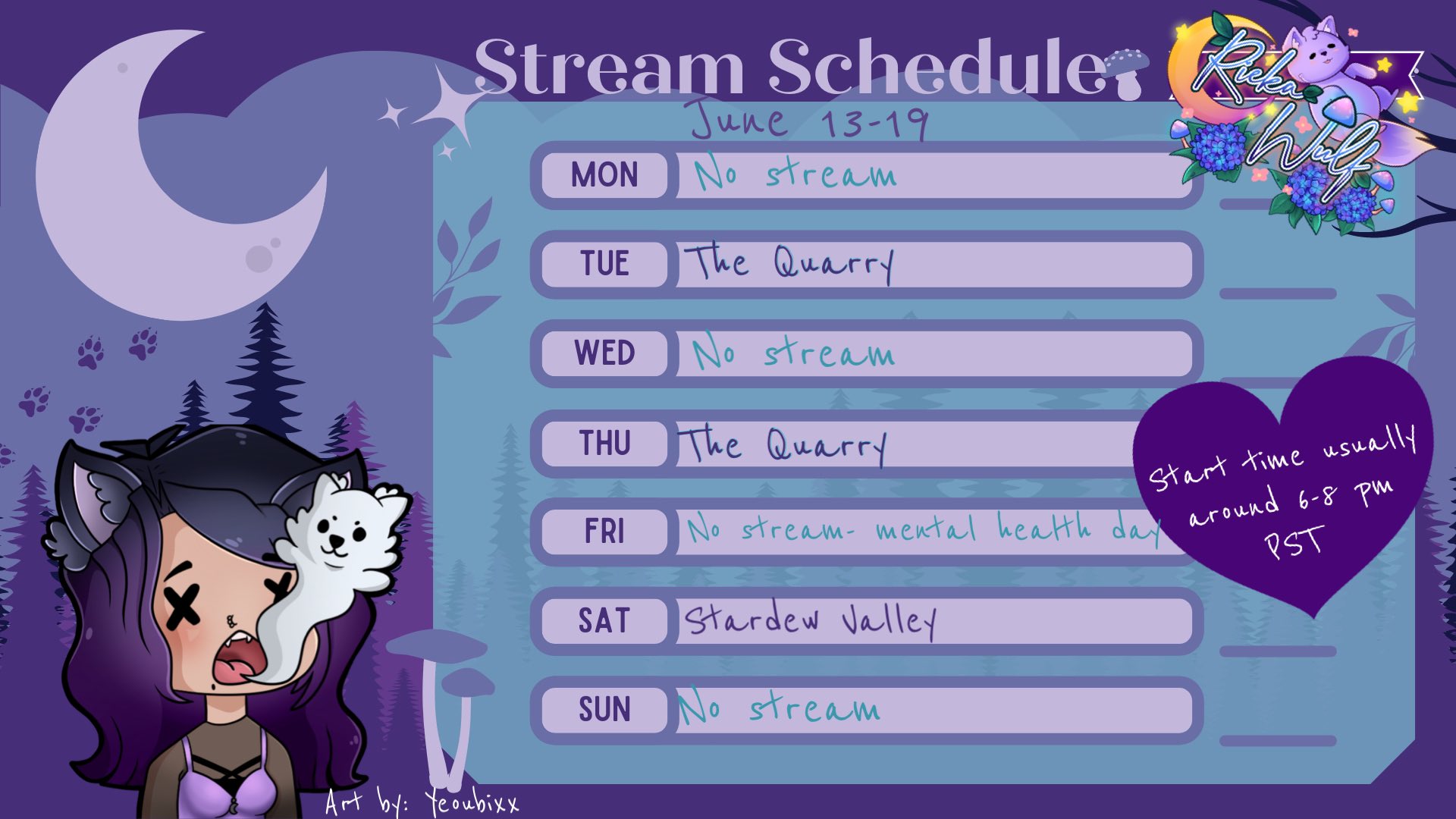 rieka On Twitter This Weeks Schedule start Times Are Usually rieka-on-twitter-this-weeks-schedule-start-times-are-usually
