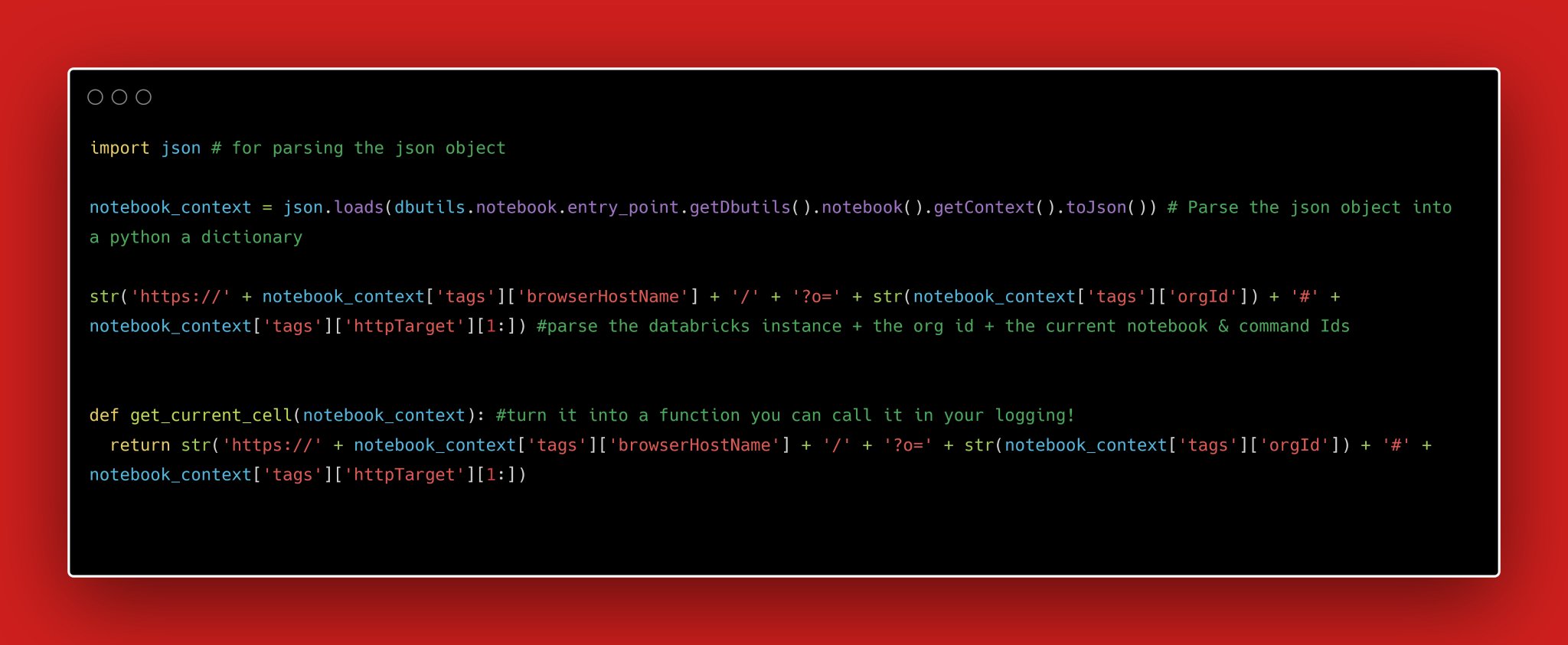 Daily Databricks on Twitter: "⚠Want to log the exact notebook cell that generated something in # ...