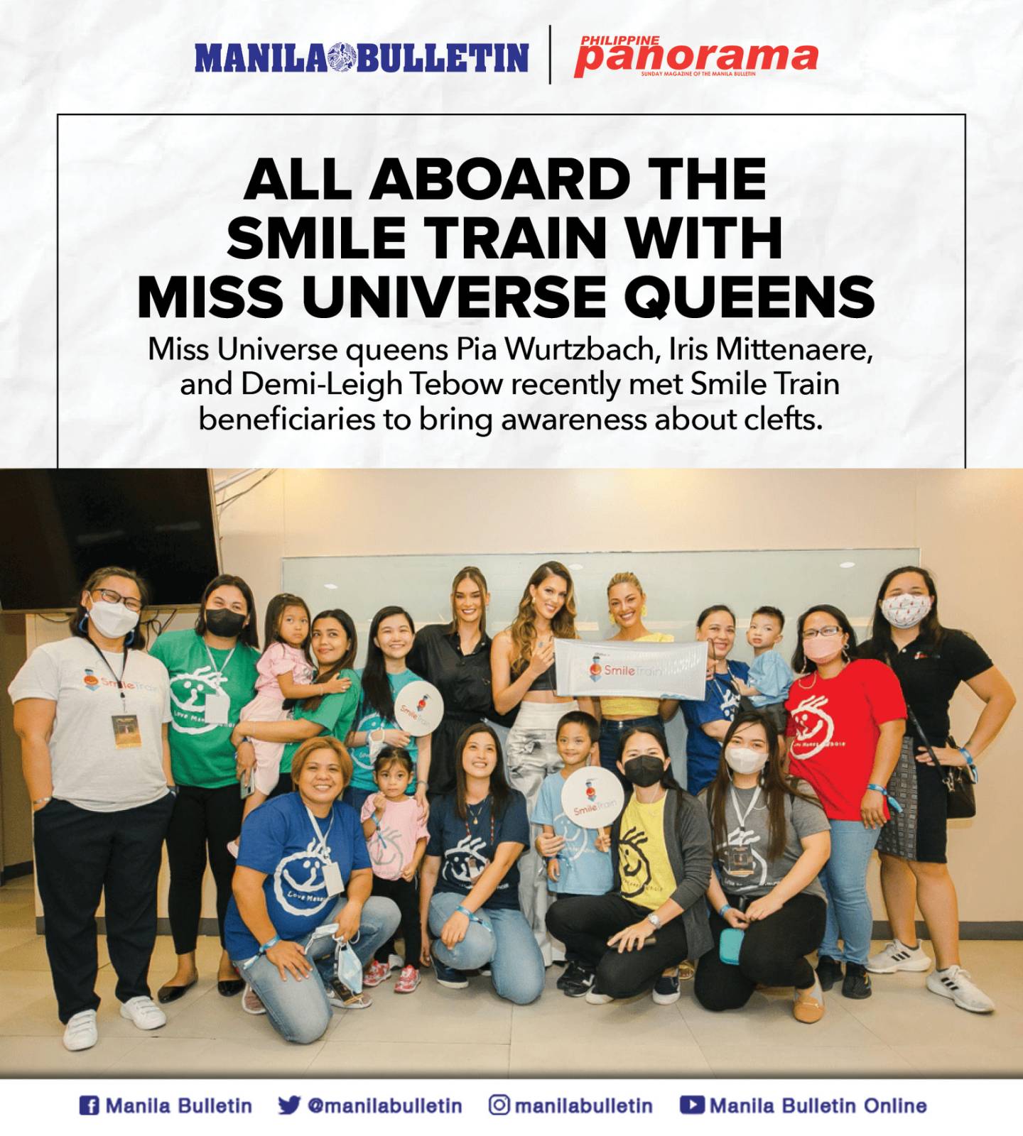 Manila Bulletin News on Twitter: "Smile Train ambassadors and Miss ...