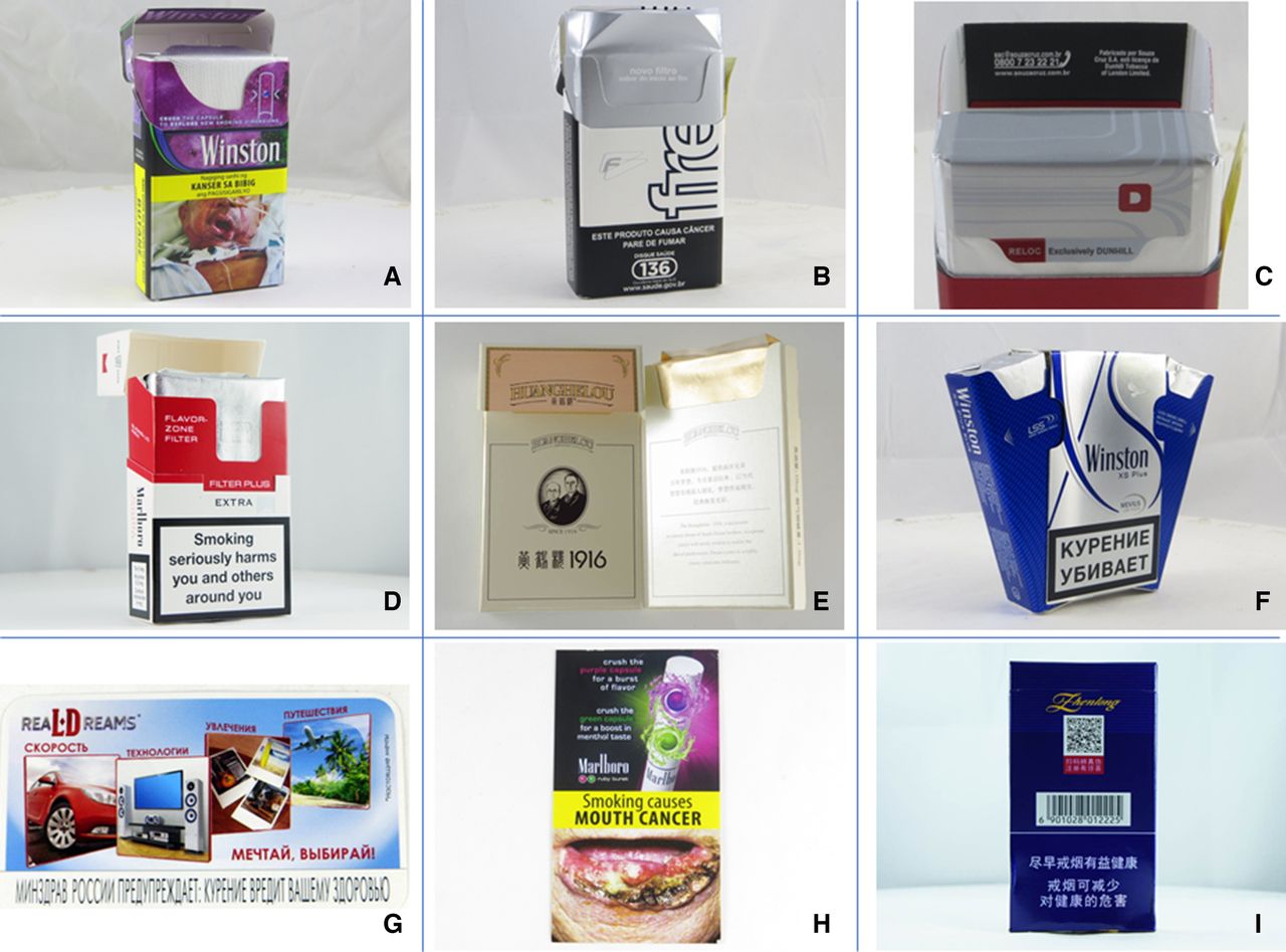 Cigarettes Brands Logos With Cancer