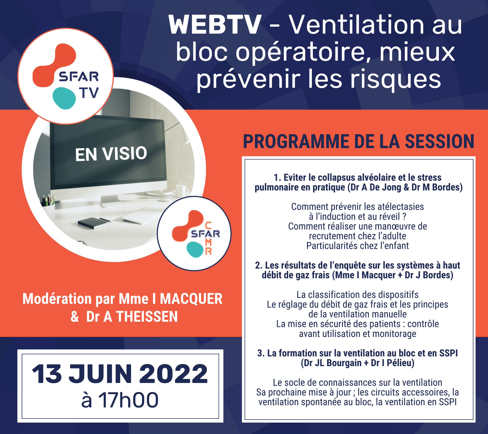 SFAR Anesthésie Réanimation on Twitter: "🕛 Aujourd'hui à 17h, n'oubliez pas la WebTV du comité ...