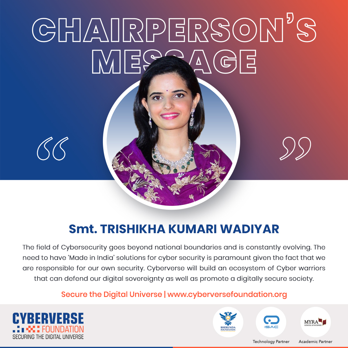 Cyberverse Foundation on Twitter: "Here is what the chairperson of Cyberverse Foundation, Smt ...