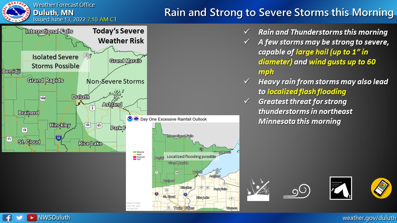 Nws Duluth On Twitter Rain And Thunderstorms Are Occurring This