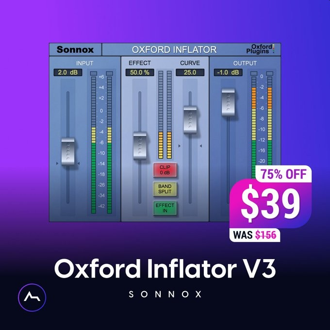 Plugin Deals on Twitter: "Oxford Inflator V3 by Sonnox - 75% Off - Only $39 - You get Tape Mello ...
