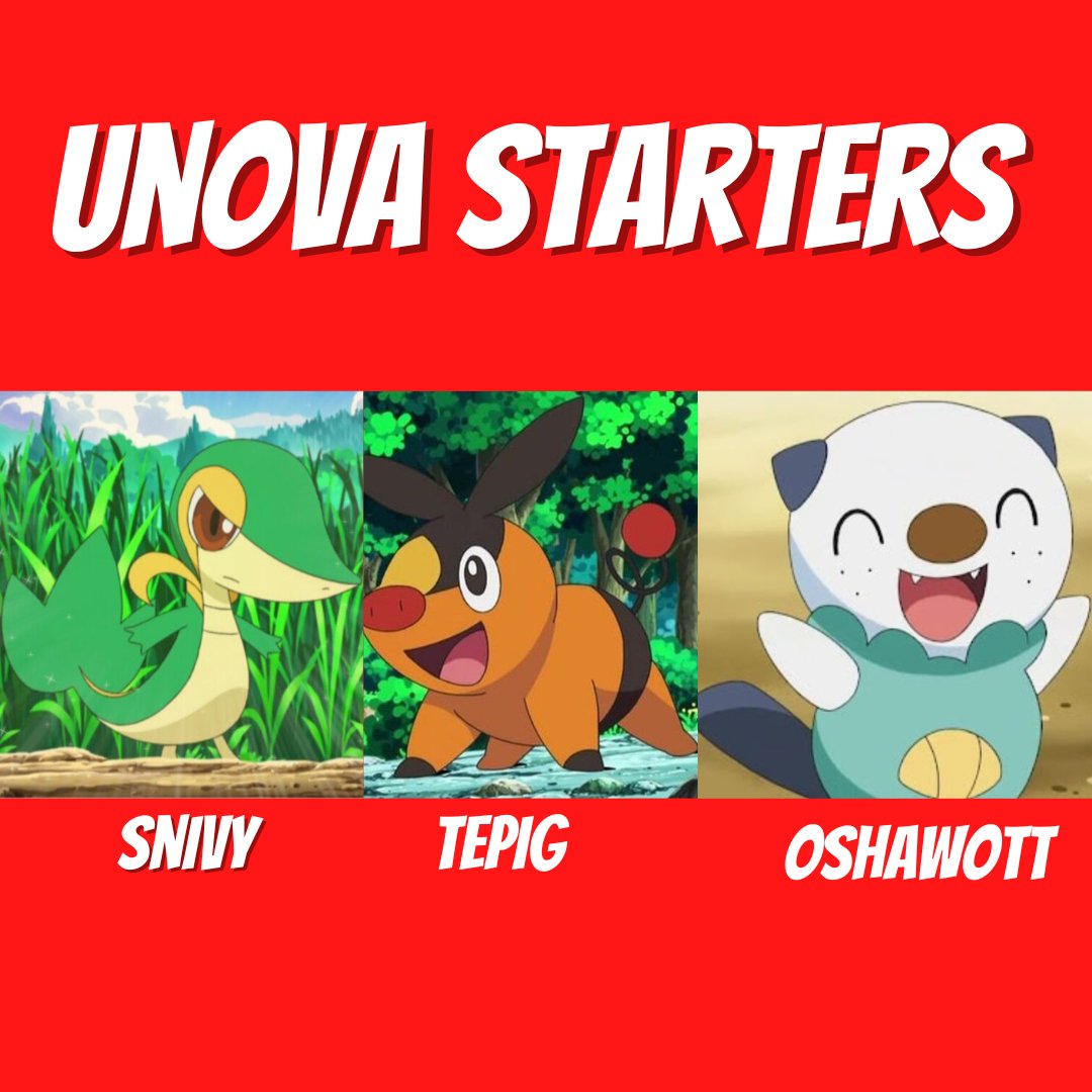 Unova Region Starter Pokemon