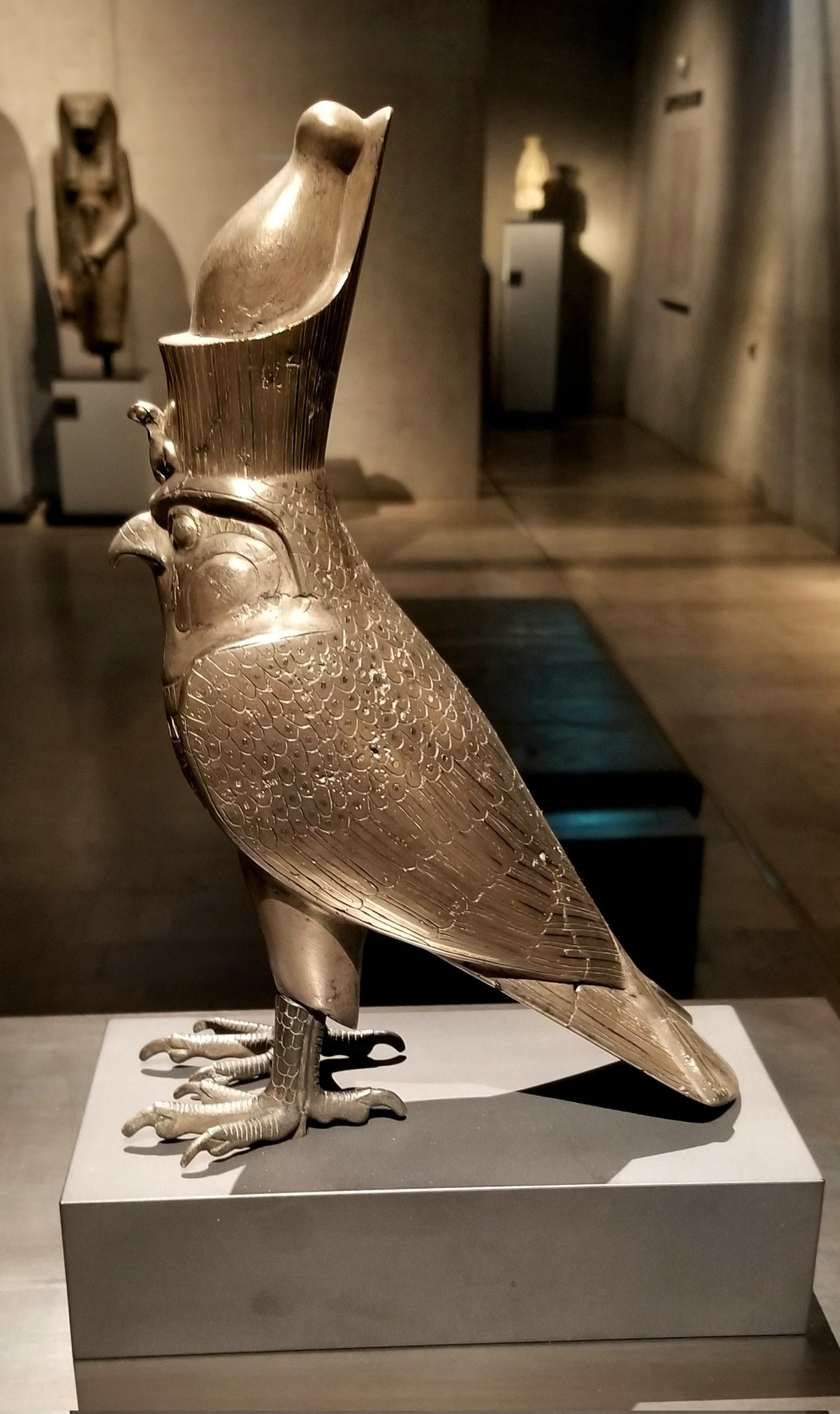 Horus Falcon Statue An Egyptian Bronze Figure Of The Horus Falcon,