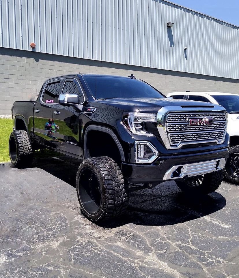 Blue 2022 Gmc Sierra Lifted
