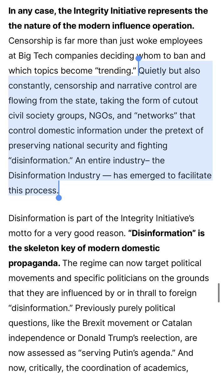 “Disinformation” is a spook term. Anyone who unironically says ...