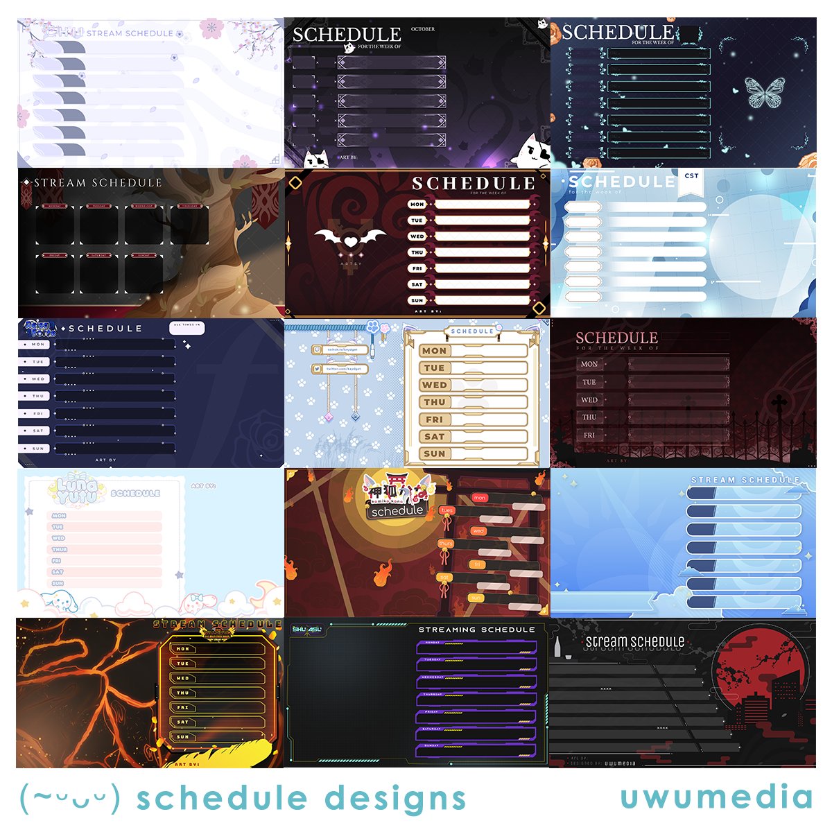 UWU MEDIA | VTUBER GRAPHICS STUDIO on Twitter: "Here are some schedules we made over the years ...
