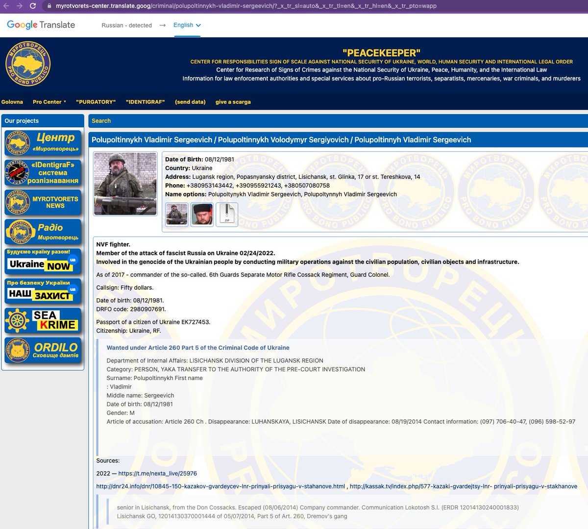 Kt Special Intelligence Operation On Twitter Colonel Polupotinnykh 9689