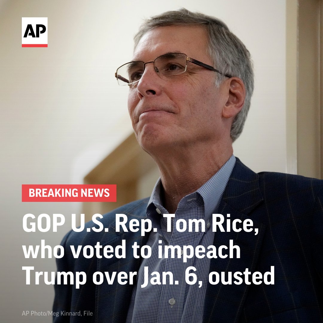 U.S. Rep. Tom Rice, one of 10 House Republicans to vote to impeach ...