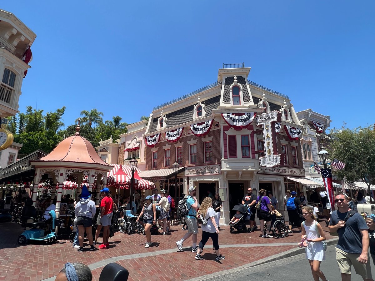 Disneyland is pretty close to peak urbanism. No cars, narrow streets ...