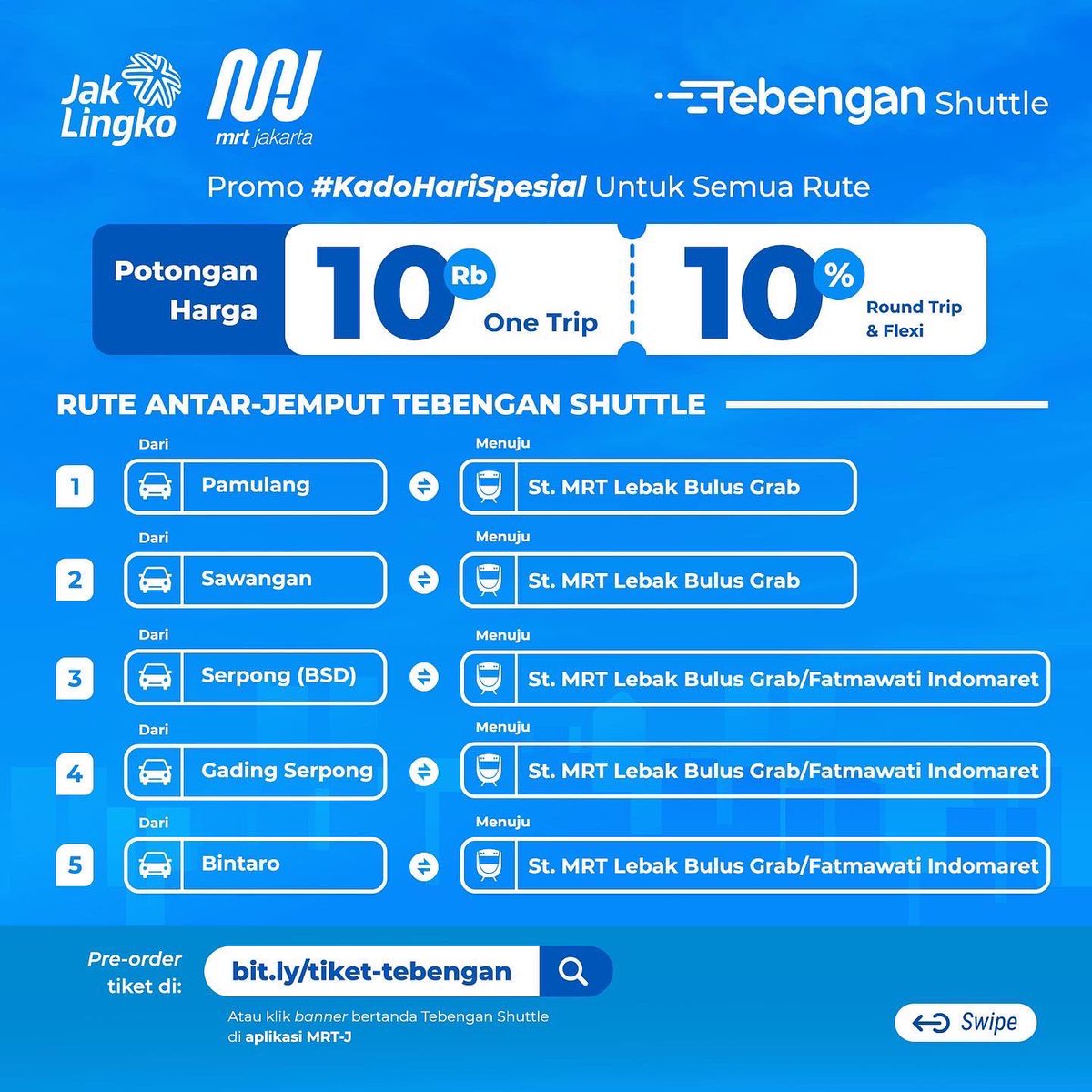 MRT Jakarta on Twitter: "Teman MRT, ada #KadoHariSpesial nih buat kamu yang butuh tebengan. Ada ...
