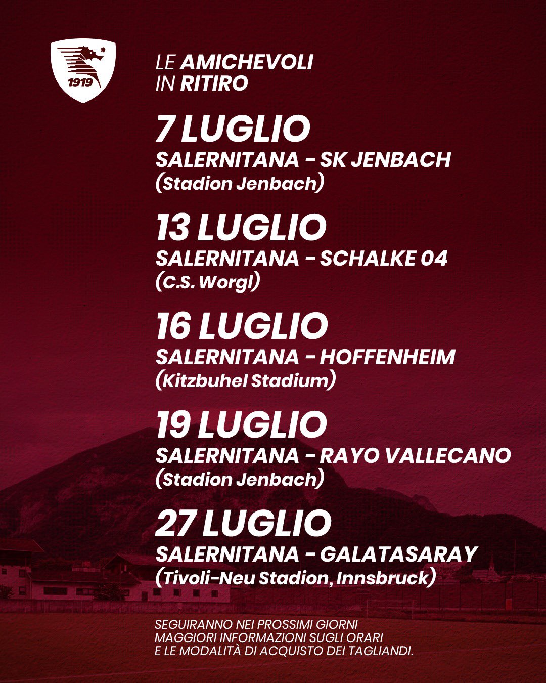 Us Salernitana 1919 On Twitter ๐ฑ๐ป Salernitana In Ritiro Dal 4 Luglio