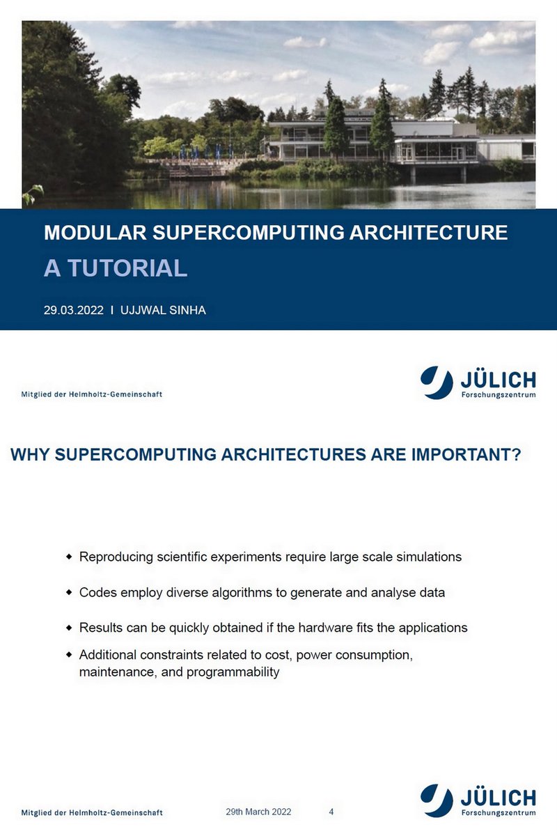 OGAWA, Tadashi on Twitter: "=> Modular Supercomputing Architecture (MSA) - A Tutorial ...