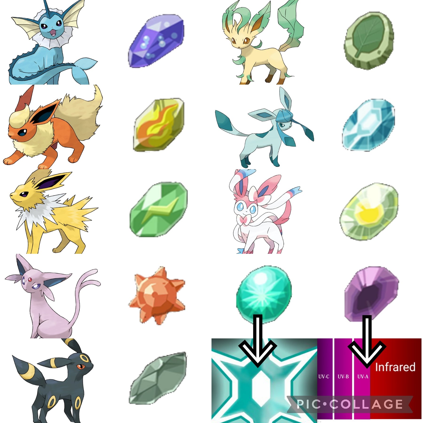 Eevee Evolutions With Stones
