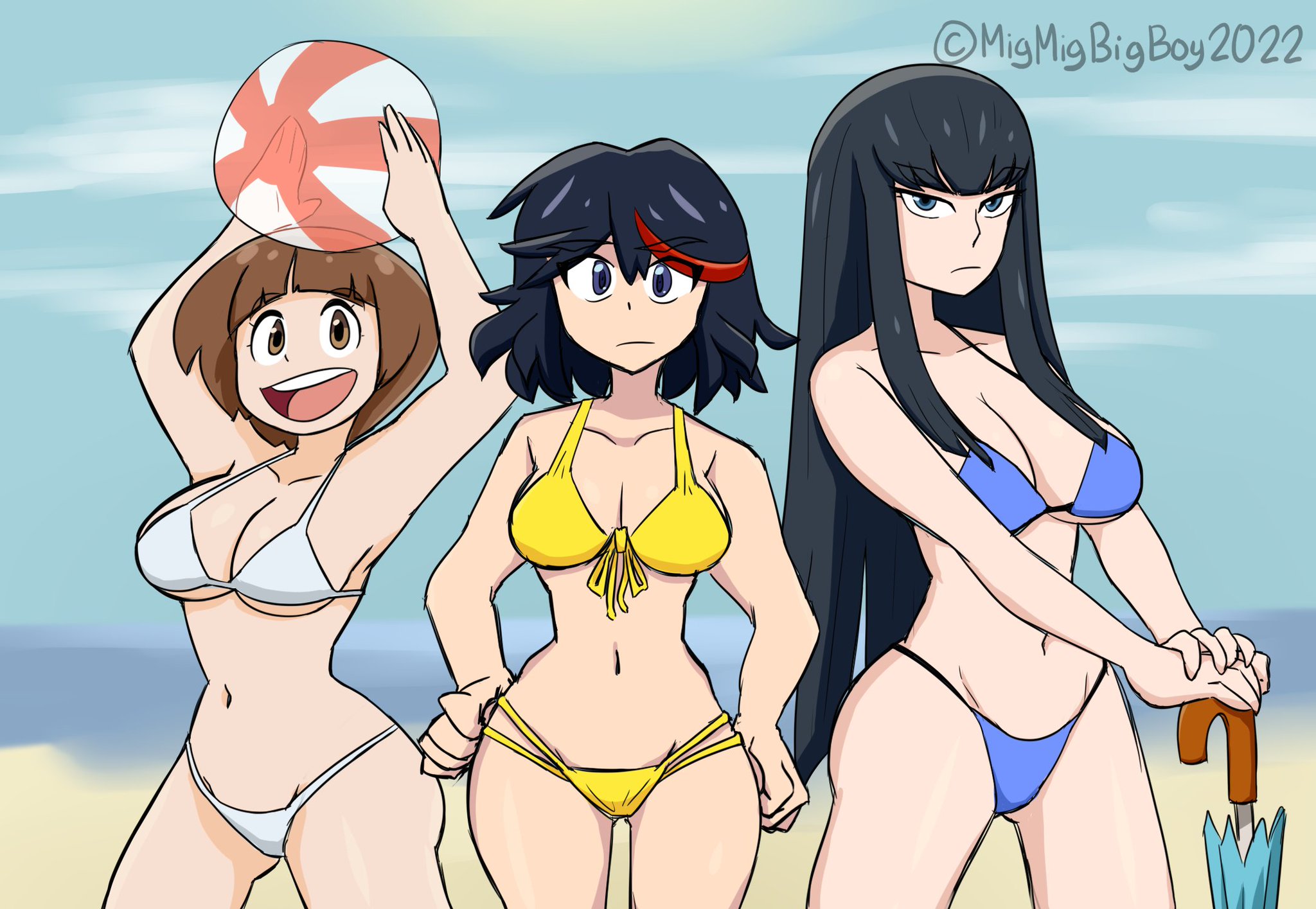 Bazinga Boy (COMMISSIONS OPEN) on Twitter: "Beach Day! #killlakill https://t.co/68EREFdWdm ...