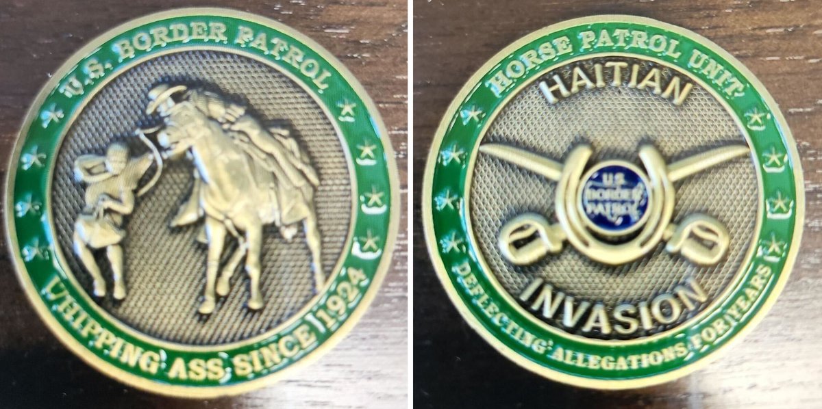 Border Patrol agents mint commemorative coins of Haitians being whipped ...