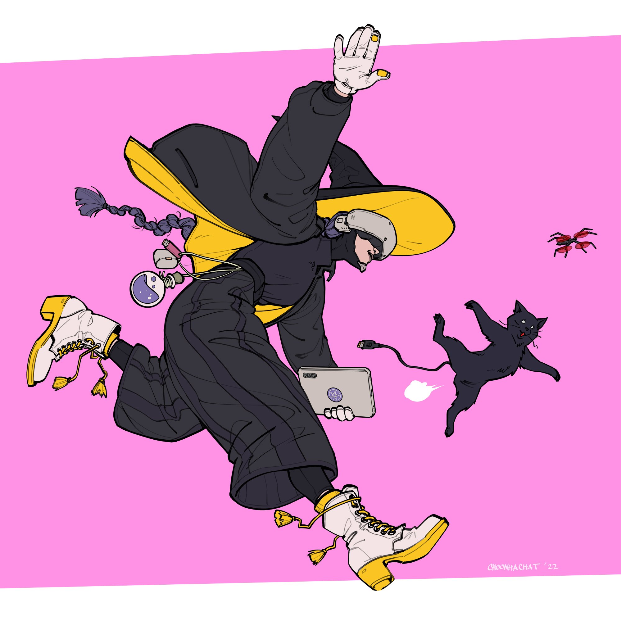 Dylan Choonhachat on Twitter: "cyber witch lady 🐈‍⬛🧙‍♀️💾 #characterdesign https://t.co ...