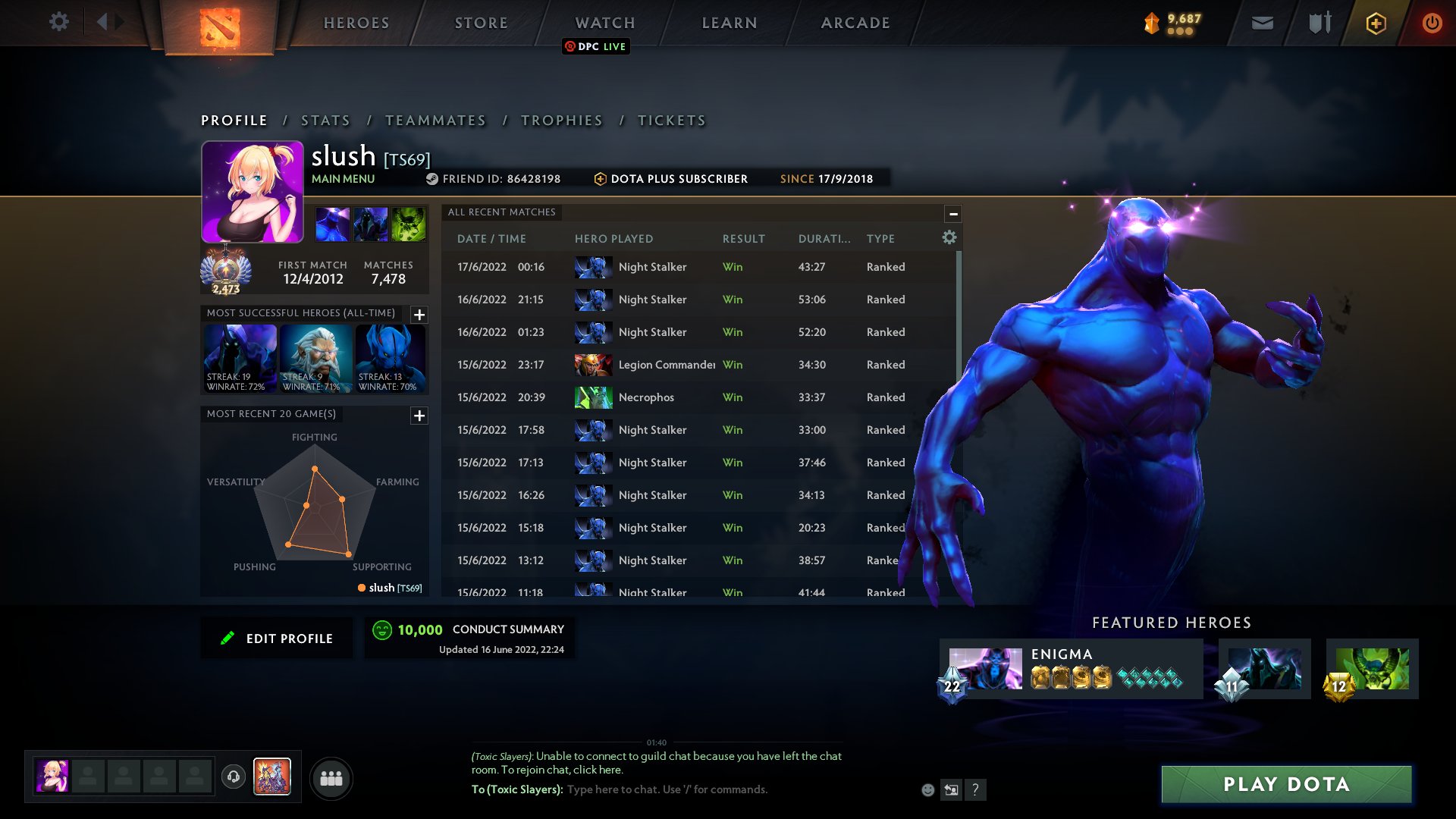 Reddit Dota 2 On Twitter Finally Hit Immortal 25k After 7400 Games 8000 Hours Over 10 Years