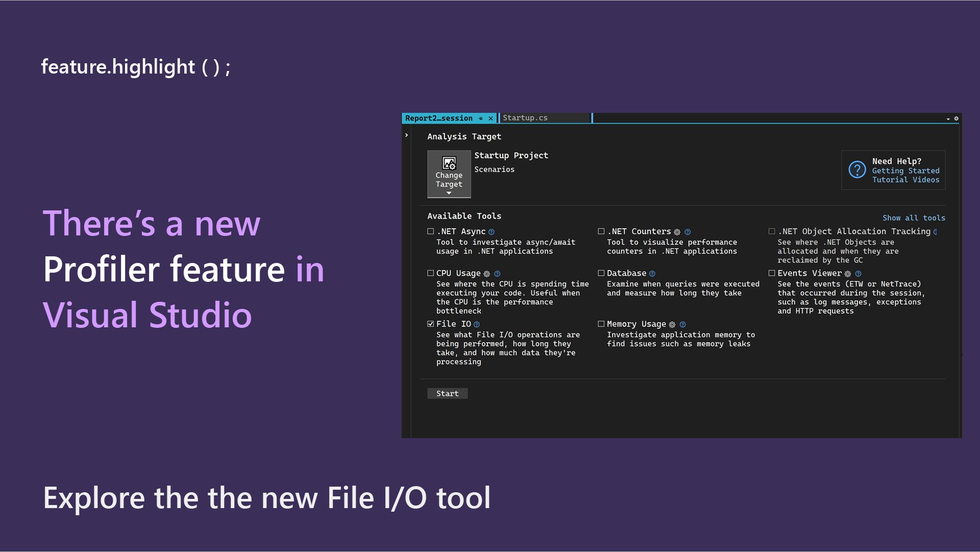 Microsoft Visual Studio on Twitter: "Explore the new Profiler feature in Visual Studio 2022 17.2 ...