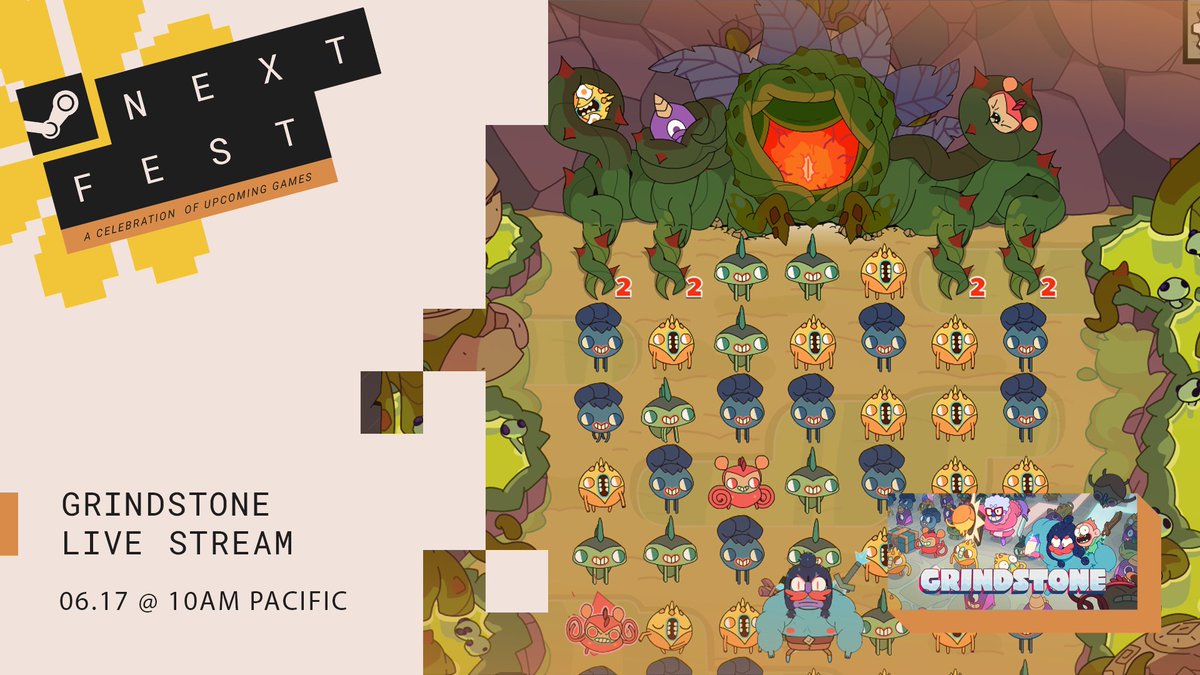 Check out today's stream schedule on Grindstone's Steam community page ...