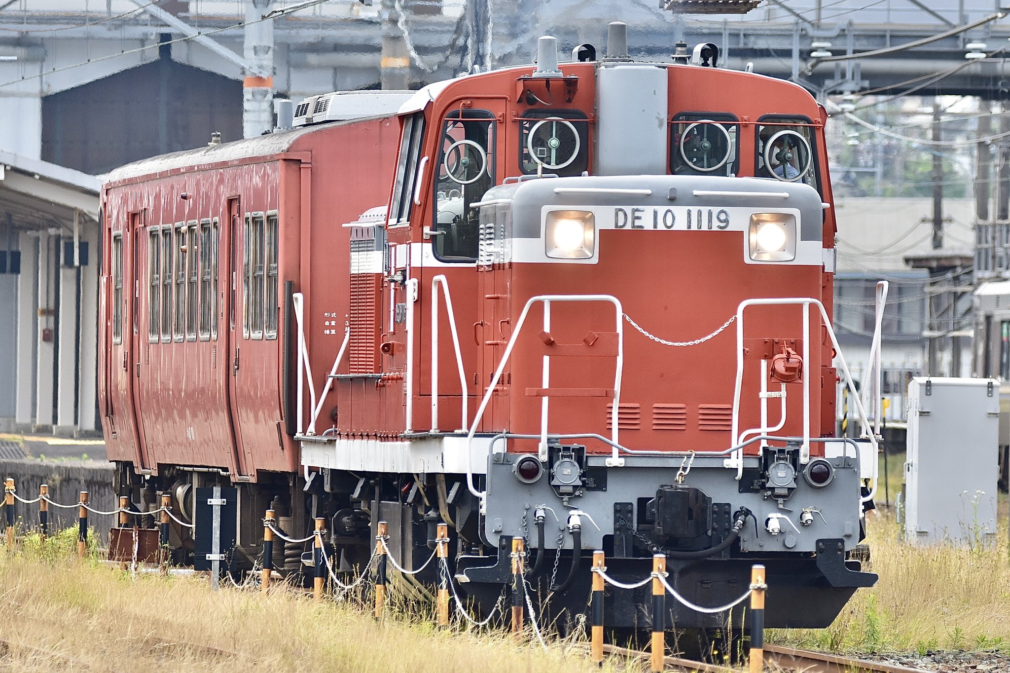 神ヒメ姫 on Twitter: "配9851レ 豊岡→米子 DE10-1119(富)+キハ47-1011(金トヤ) 後藤入場 豊岡と富山の車両はワンマン表示器の位置が違うんですね😅 ...