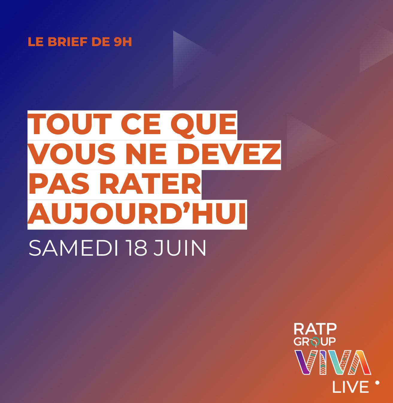 Ratp Group On Twitter [ Ratpgroupvivalive 🎙le Brief De 9h] Cest