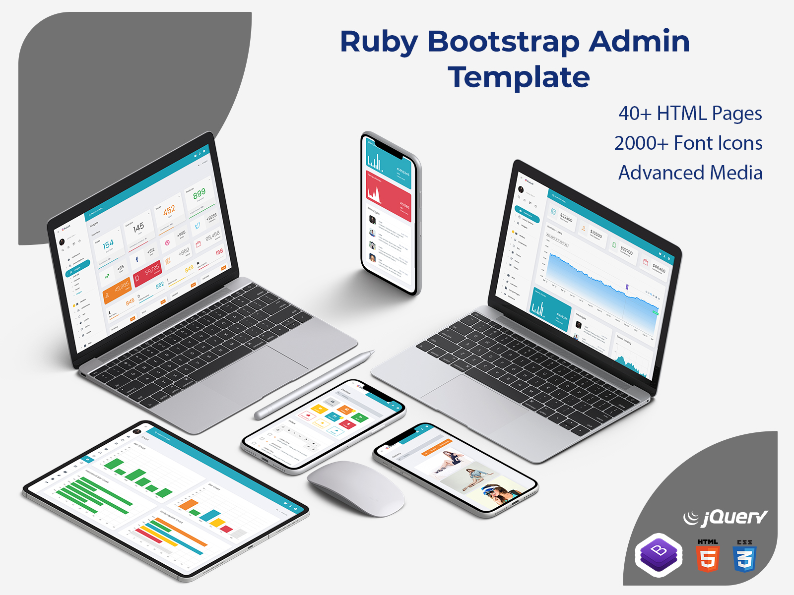 Bootstrap Admin Template on Twitter: "RubyX comes with the high functionality for your admin ...