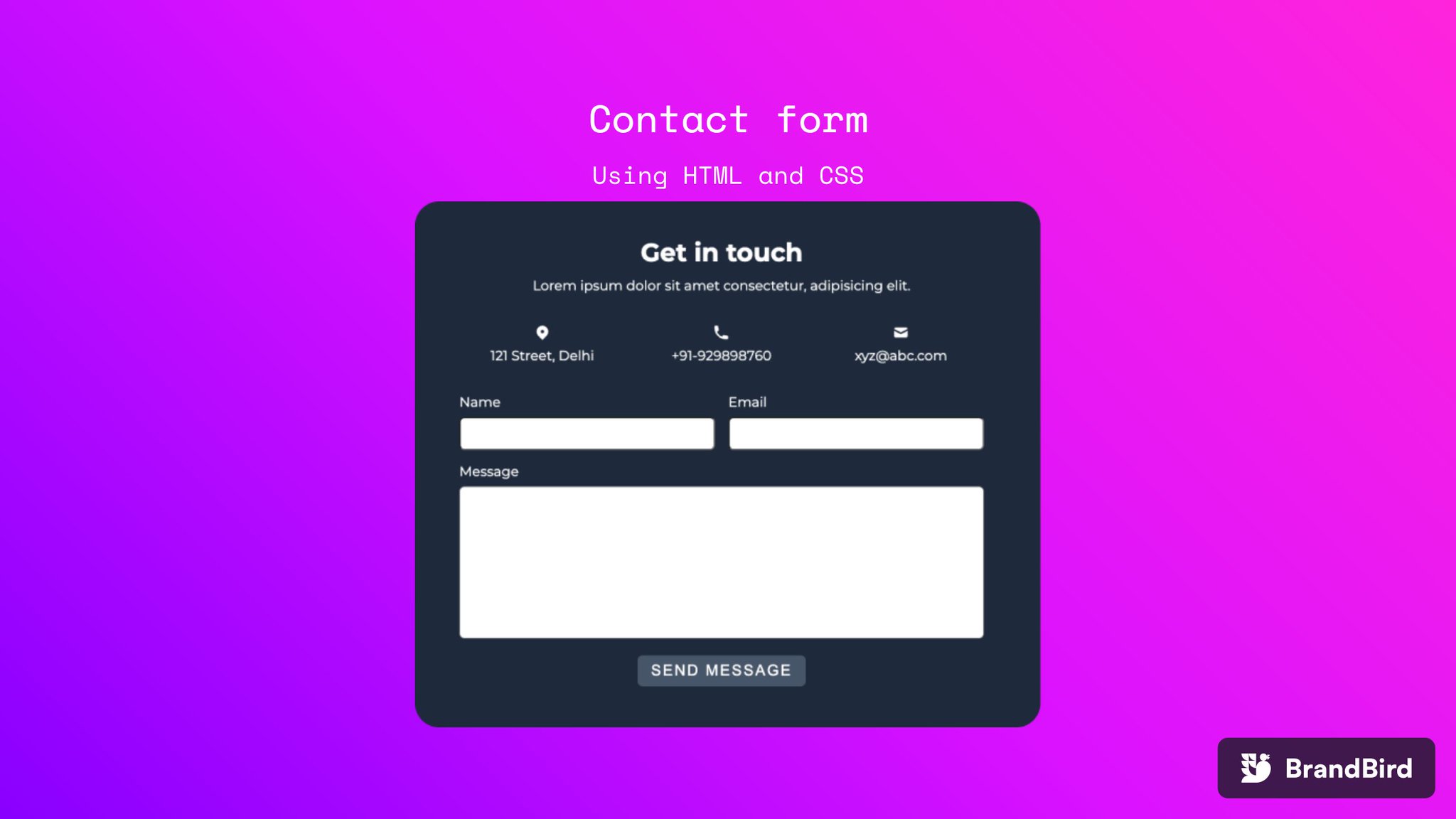 Tejinder Sharma on Twitter: "Let's design a contact form using HTML and CSS. A Thread 🧵 https ...