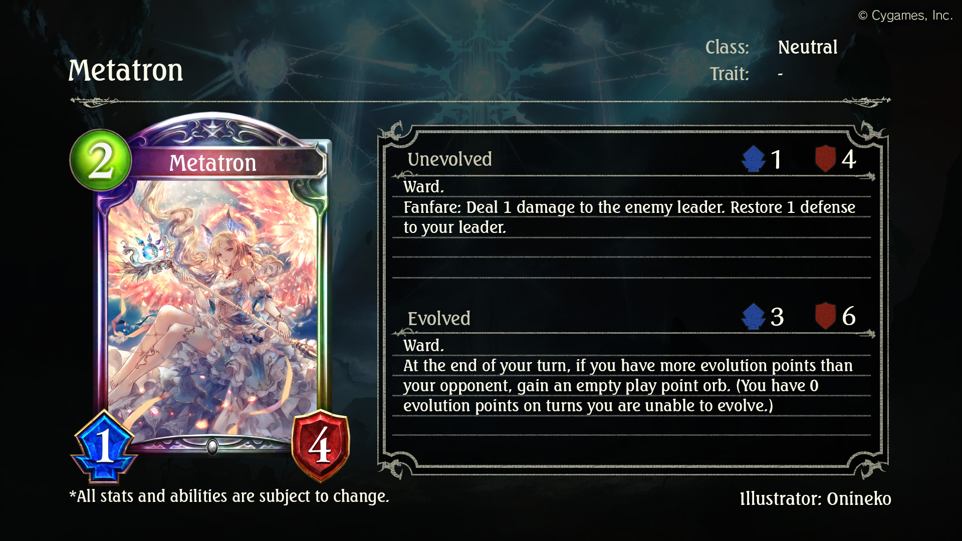 Shadowverse on Twitter: "New Roar of the Godwyrm card reveals! Metatron This Neutral card is a ...