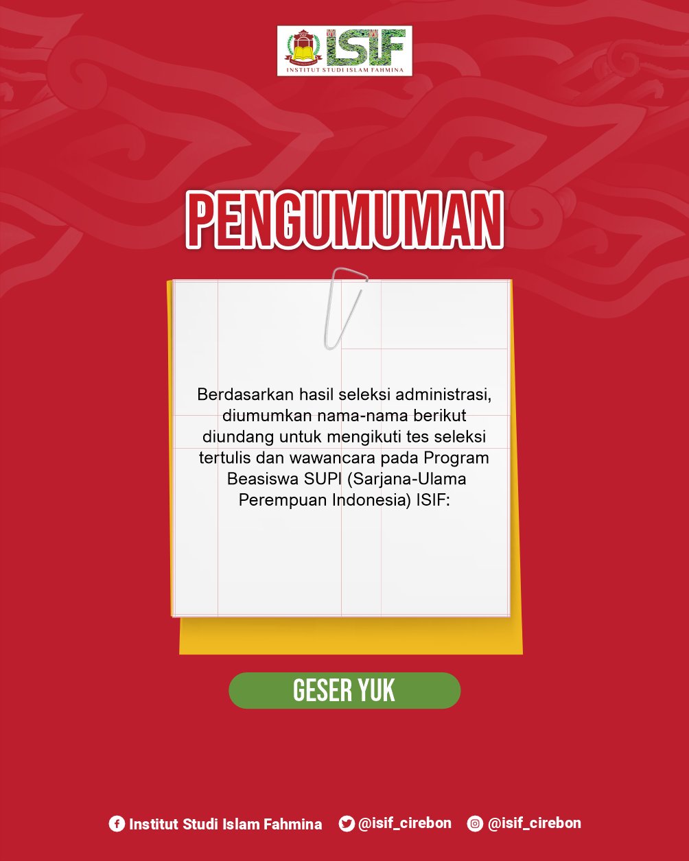 Institut Studi Islam Fahmina (ISIF) Cirebon (@Isif_cirebon) / Twitter