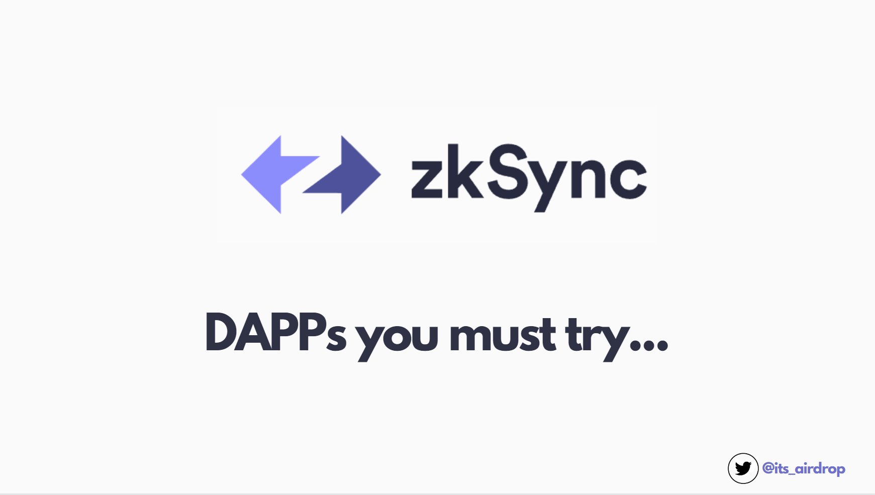 Airdrop Official🍥 on Twitter: "1/ Let's keep $OP and $ARB aside and move on to the zkSync ...
